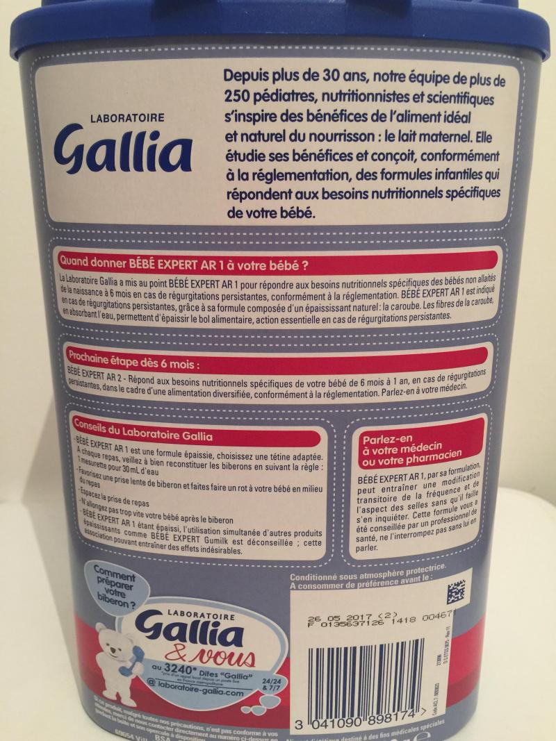 Lait Bébé Expert AR 1 LABORATOIRE GALLIA : Avis - page 4