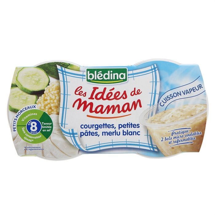 LES IDEES DE MAMAN Courgettes pâtes merlu BLEDINA : Avis et comparateur ...